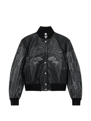 Off-White Calf Leather Bomber Jacket