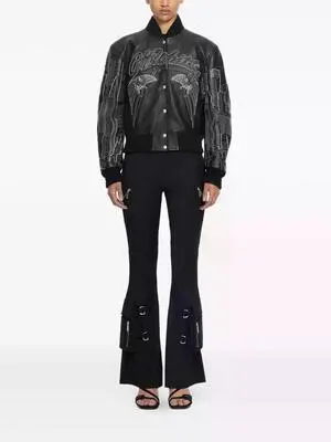 Off-White Calf Leather Bomber Jacket