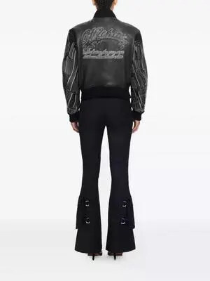 Off-White Calf Leather Bomber Jacket