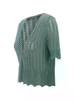 KAOS Openwork Knit Scalloped-edge Sweater