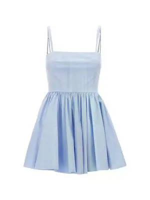 Andamane The Attico Carrie Micro-stripe Pleated Mini Dress