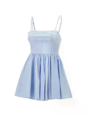 Andamane The Attico Carrie Micro-stripe Pleated Mini Dress