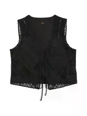 BOSS Embroidered Tie-fastening Top