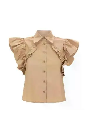 KAOS Ruffled Cropped Shirt