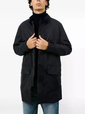 Barbour Waxed Cotton Coat With Corduroy Collar