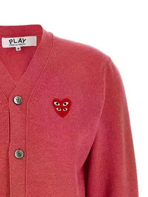 Play Comme Des Garcon Double Emblem Cardigan