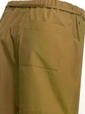 Loulou De Saison Beige Cotton Drawstring Waist Shorts