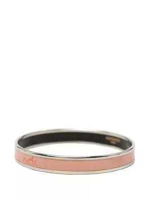 Hermès Narrow Caleche Enamel Bangle - Pink