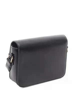 Celine Shiny Calfskin Triomphe Crossbody Bag - Black