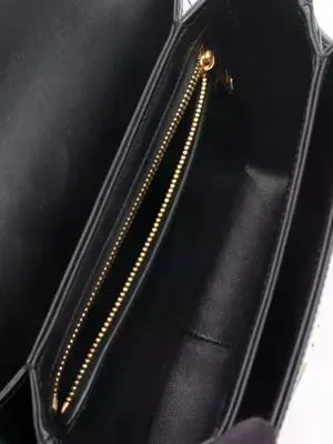 Celine Shiny Calfskin Triomphe Crossbody Bag - Black