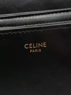 Celine Shiny Calfskin Triomphe Crossbody Bag - Black