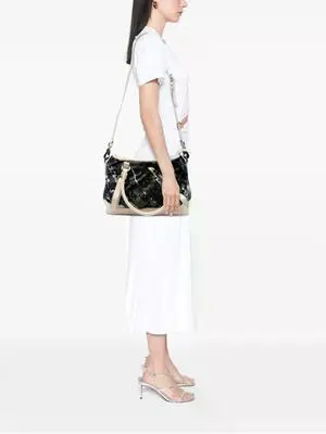 Burberry Floral Beat Check Nylon And Patent Satchel