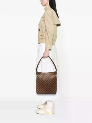 LOUIS VUITTON Damier Ebene Looping Gm Tote Bag - Brown