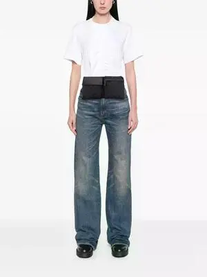 Gucci Gg Canvas Double Pocket Belt Bag - Black