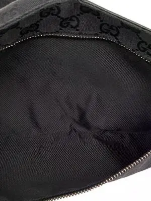 Gucci Gg Canvas Double Pocket Belt Bag - Black