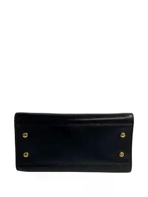 Celine 20th Century Calfskin Star Ball Top Handle Bag Satchel - Black
