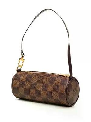 LOUIS VUITTON Damier Ebene Papillon Pochette Handbag - Brown
