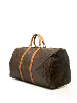 LOUIS VUITTON Monogram Keepall 60 Travel Bag - Brown