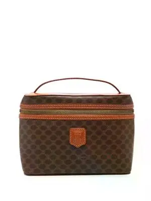 Celine Macadam Coated Canvas Vanity Bag - Brown