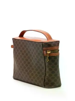 Celine Macadam Coated Canvas Vanity Bag - Brown