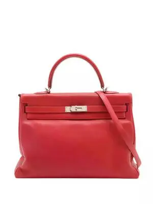 Hermès 2006 Evergrain Kelly Ii Retourne 35 Satchel - Red