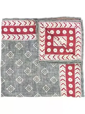 Brunello Cucinelli Printed Pocket Neckerchief Grey