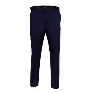 DAVID WEJ Navy Plain Smart Trousers With Side Adjusters