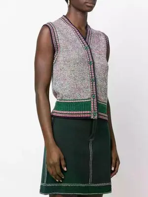 BARRIE Sleeveless Marl Cashmere Cardigan