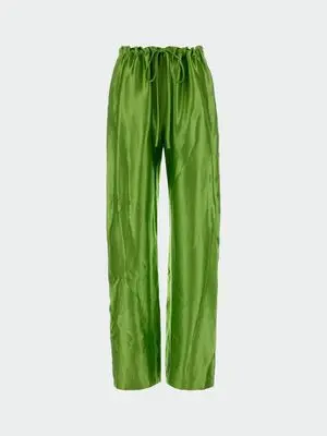 Khaite Wide-leg Drawstring Trousers - Green