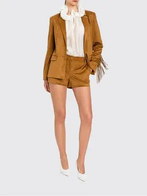 TWINSET Mid-rise Straight-leg Faux Suede Chino Shorts