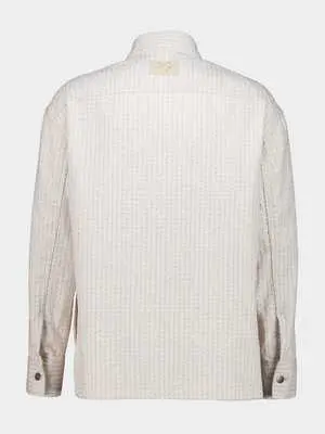 Fendi Textured Denim Jacket - White