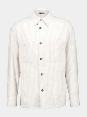 Fendi Textured Denim Jacket - White