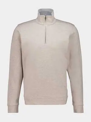 Orlebar Brown Cashmere Blend Half Zip Sweatshirt - Beige