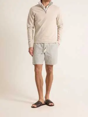 Orlebar Brown Cashmere Blend Half Zip Sweatshirt - Beige