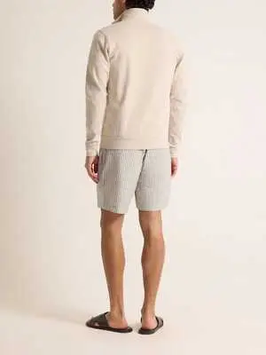 Orlebar Brown Cashmere Blend Half Zip Sweatshirt - Beige