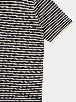 Orlebar Brown Night Iris Lowry Stripe Crochet Polo - Blue