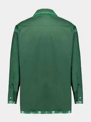 MAISON MARGIELA Poplin Shirt Jacket With Coated Hem - Green