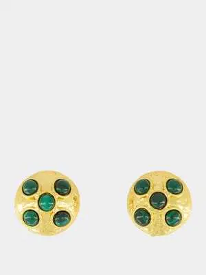 Sylvia Toledano Theodora Gold Earrings With Malachite - Green