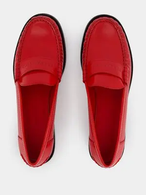 FERRAGAMO Moccasins With Embossed Logo - Red