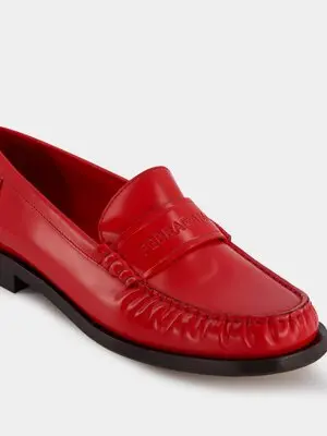 FERRAGAMO Moccasins With Embossed Logo - Red