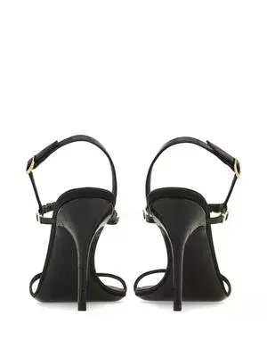 FERRAGAMO Vara Chain T-strap Sandals - Black