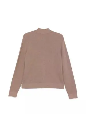 Peserico Ribbed Knit Zip-up Cardigan