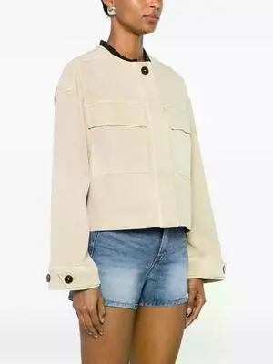 Closed Button-up Flap-pocket Jacket