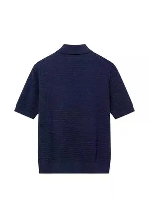 MASQ Textured-knit Polo Shirt