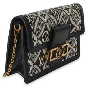 LOUIS VUITTON Blue Jacquard Since 1854 Dauphine Chain Wallet