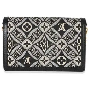 LOUIS VUITTON Blue Jacquard Since 1854 Dauphine Chain Wallet