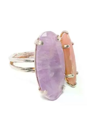 WOUTERS & HENDRIX Oval-cut Amethyst And Sunstone Ring In Sterling Silver