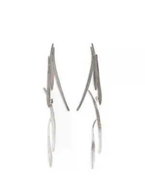 WOUTERS & HENDRIX Sterling Leaf Effect Earrings - Silver