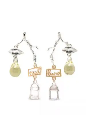WOUTERS & HENDRIX Sterling Birdcage Pendant Earrings