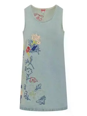 Kenzo Floral Embroidered Mini Dress